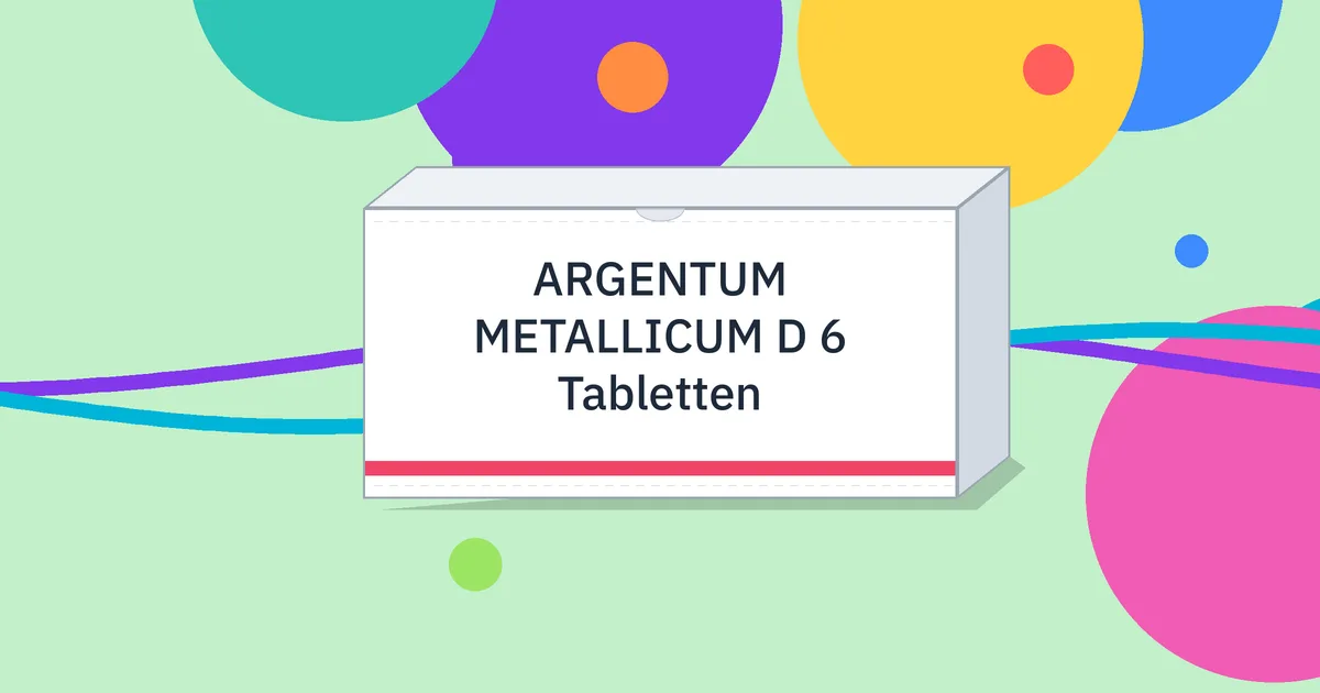 Symbolbild: Packung mit der Aufschrift ARGENTUM METALLICUM D 6 Tabletten (PZN 02625626) – Verfügbarkeit und Bezug in Apotheken in Frankfurt am Main