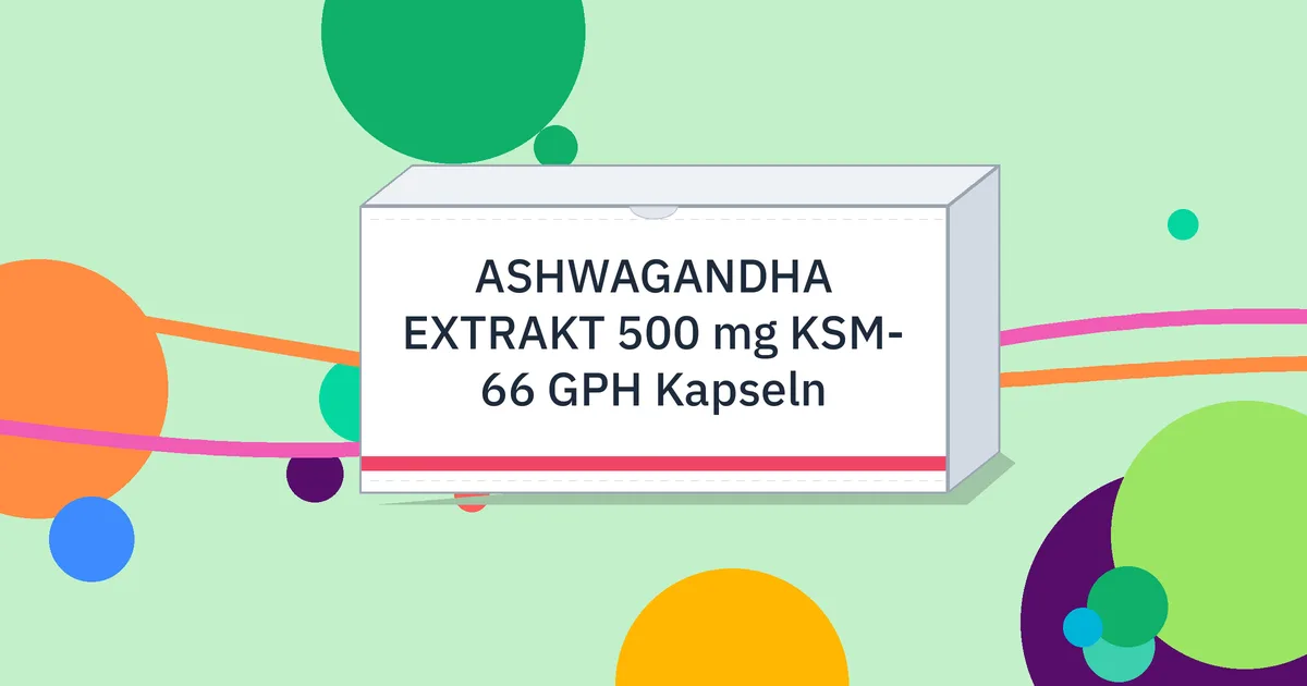 Symbolbild: Packung mit der Aufschrift ASHWAGANDHA EXTRAKT 500 mg KSM-66 GPH Kapseln (PZN 20809643) – Verfügbarkeit und Bezug in Apotheken in Frankfurt am Main