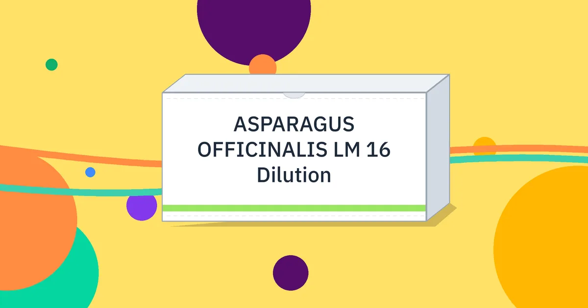 Symbolbild: Packung mit der Aufschrift ASPARAGUS OFFICINALIS LM 16 Dilution (PZN 13402941) – Verfügbarkeit und Bezug in Apotheken in Frankfurt am Main