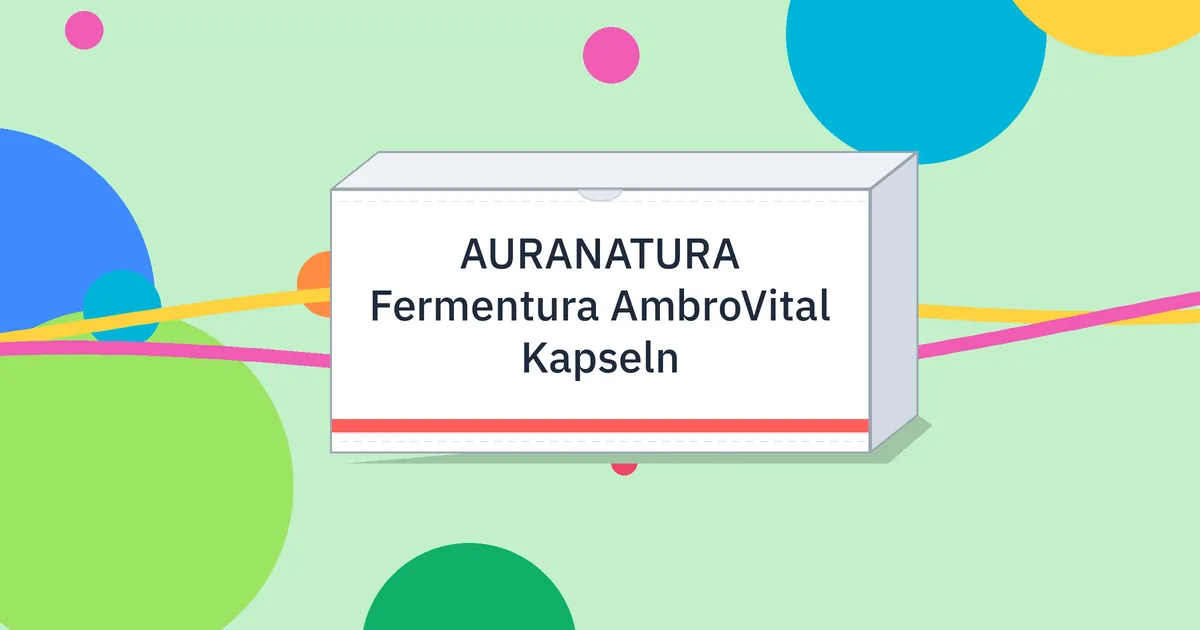 Symbolbild: Packung mit der Aufschrift AURANATURA Fermentura AmbroVital Kapseln (PZN 18803981) – Verfügbarkeit und Bezug in Apotheken in Frankfurt am Main