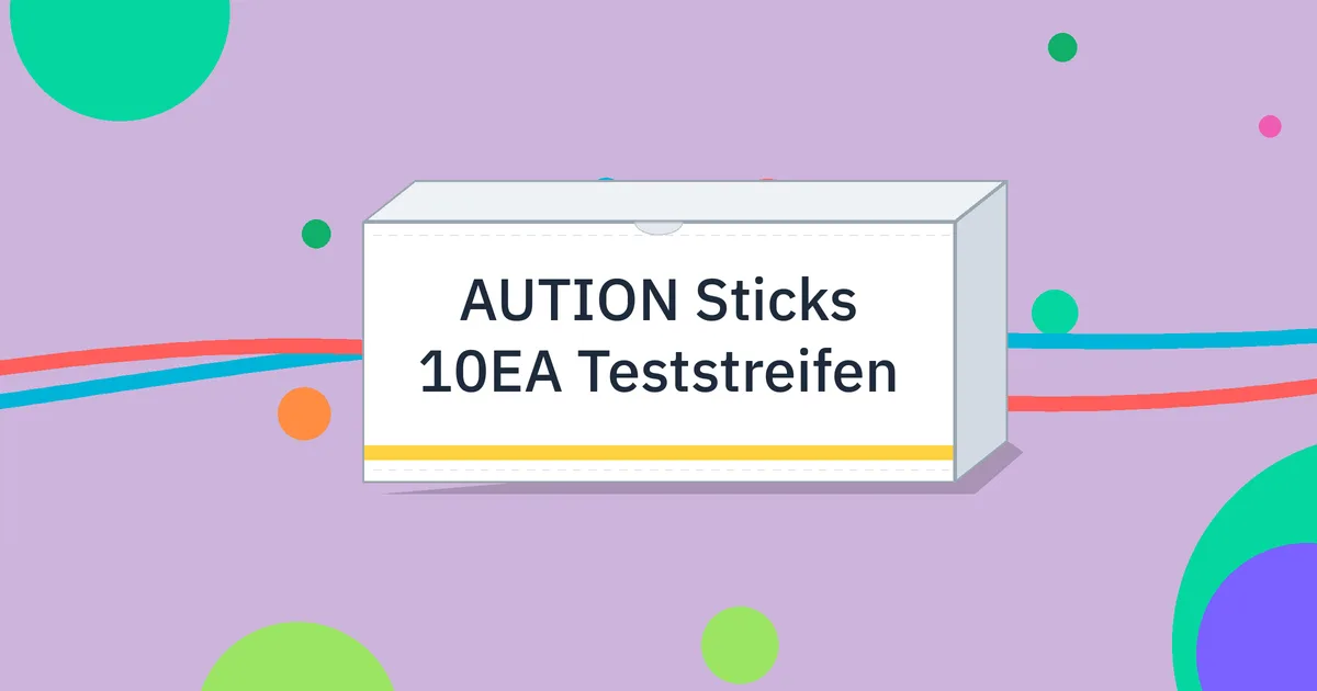Symbolbild: Packung mit der Aufschrift AUTION Sticks 10EA Teststreifen (PZN 10066655) – Verfügbarkeit und Bezug in Apotheken in Frankfurt am Main