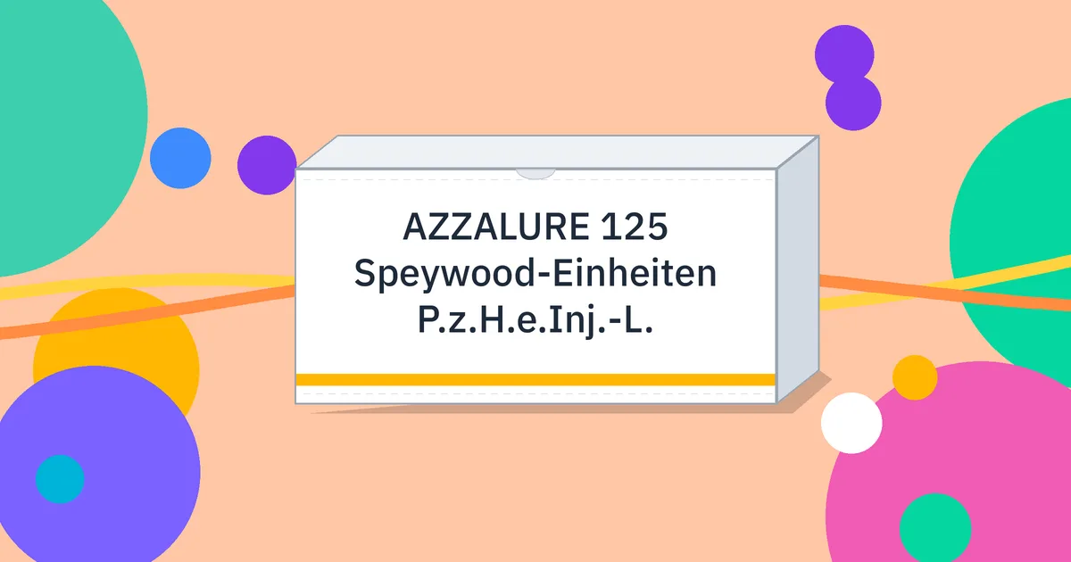 Symbolbild: Packung mit der Aufschrift AZZALURE 125 Speywood-Einheiten P.z.H.e.Inj.-L. (PZN 13922770) – Verfügbarkeit und Bezug in Apotheken in Frankfurt am Main