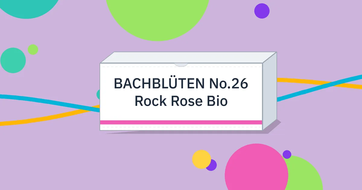 Symbolbild: Packung mit der Aufschrift BACHBLÜTEN No.26 Rock Rose Bio (PZN 10310753) – Verfügbarkeit und Bezug in Apotheken in Frankfurt am Main