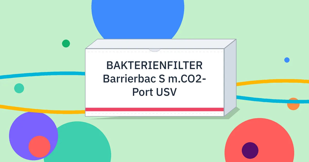 Symbolbild: Packung mit der Aufschrift BAKTERIENFILTER Barrierbac S m.CO2-Port USV (PZN 00219649) – Verfügbarkeit und Bezug in Apotheken in Frankfurt am Main