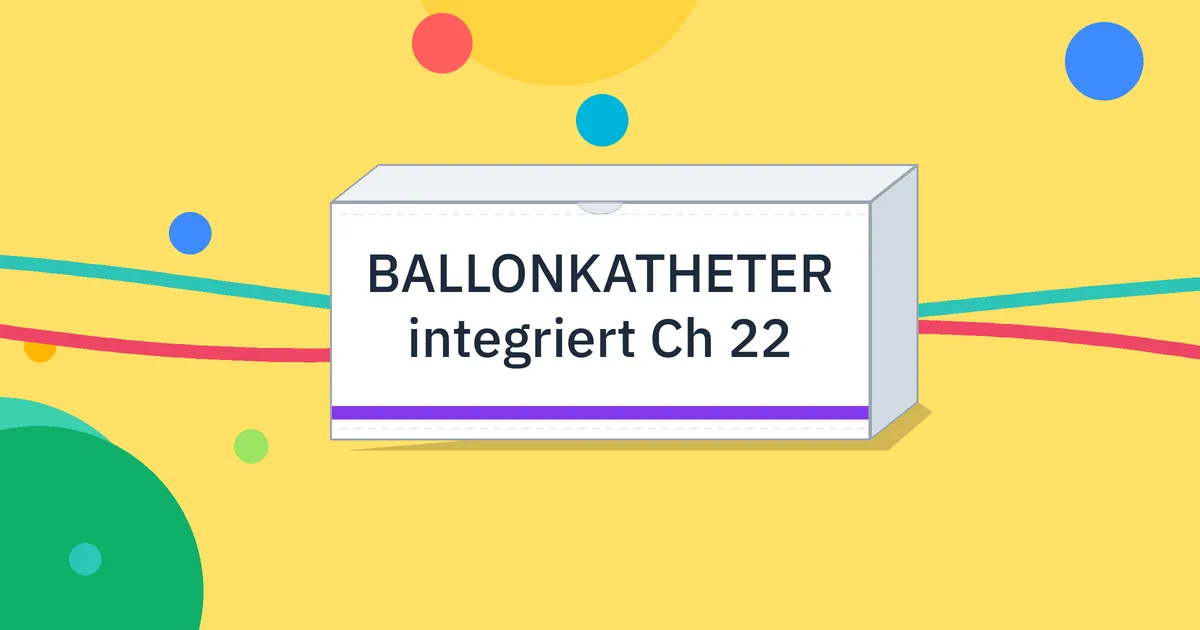 Symbolbild: Packung mit der Aufschrift BALLONKATHETER integriert Ch 22 (PZN 02894881) – Verfügbarkeit und Bezug in Apotheken in Frankfurt am Main