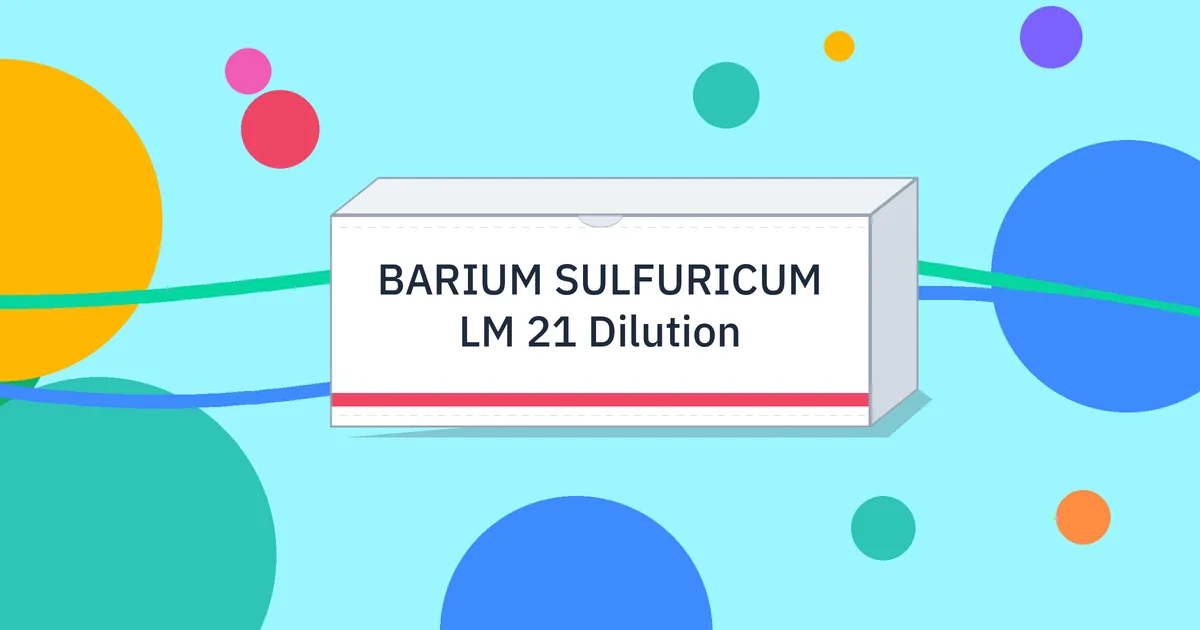 Symbolbild: Packung mit der Aufschrift BARIUM SULFURICUM LM 21 Dilution (PZN 13380412) – Verfügbarkeit und Bezug in Apotheken in Frankfurt am Main