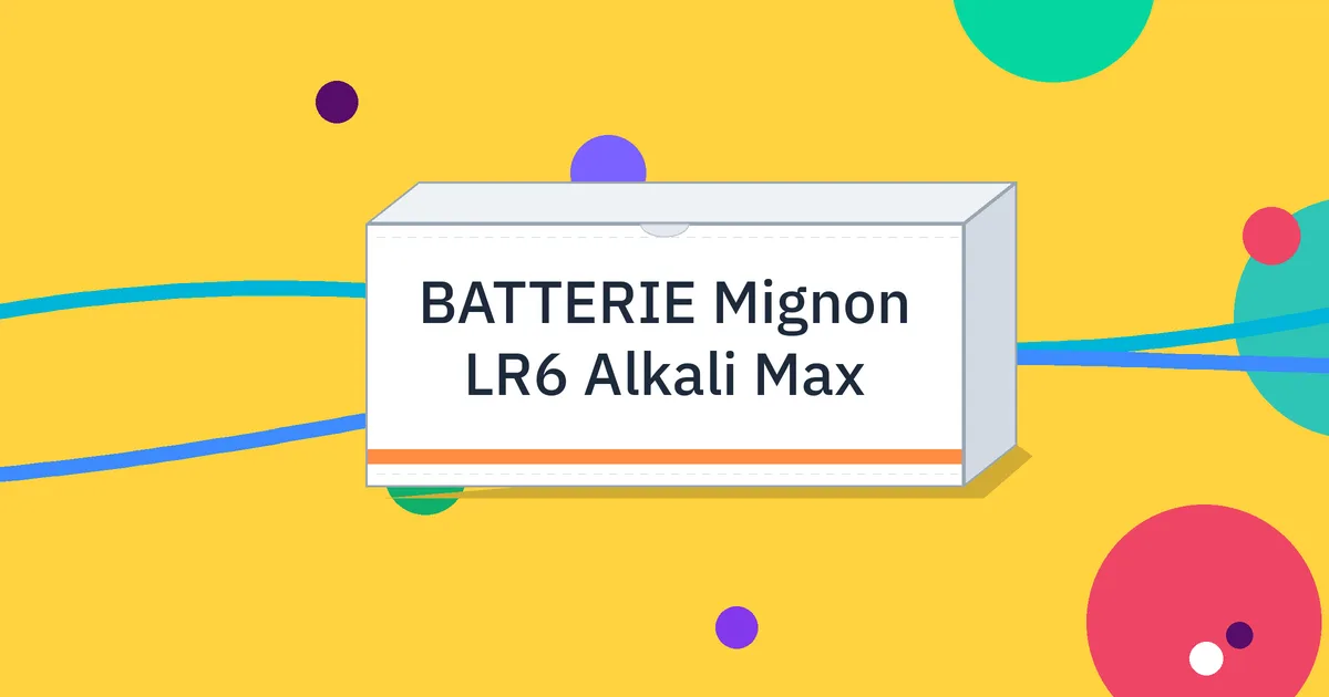 Symbolbild: Packung mit der Aufschrift BATTERIE Mignon LR6 Alkali Max (PZN 20581973) – Verfügbarkeit und Bezug in Apotheken in Frankfurt am Main