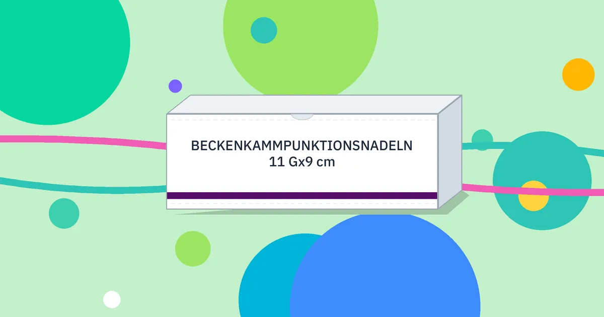 Symbolbild: Packung mit der Aufschrift BECKENKAMMPUNKTIONSNADELN 11 Gx9 cm (PZN 09190261) – Verfügbarkeit und Bezug in Apotheken in Frankfurt am Main