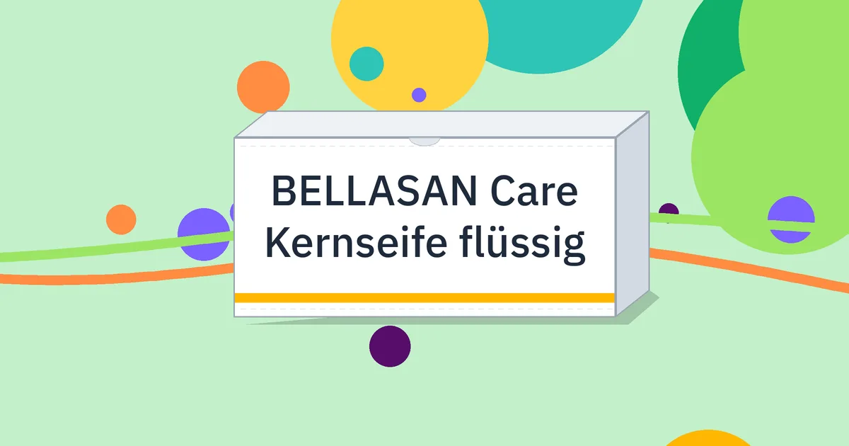Symbolbild: Packung mit der Aufschrift BELLASAN Care Kernseife flüssig (PZN 07052046) – Verfügbarkeit und Bezug in Apotheken in Frankfurt am Main