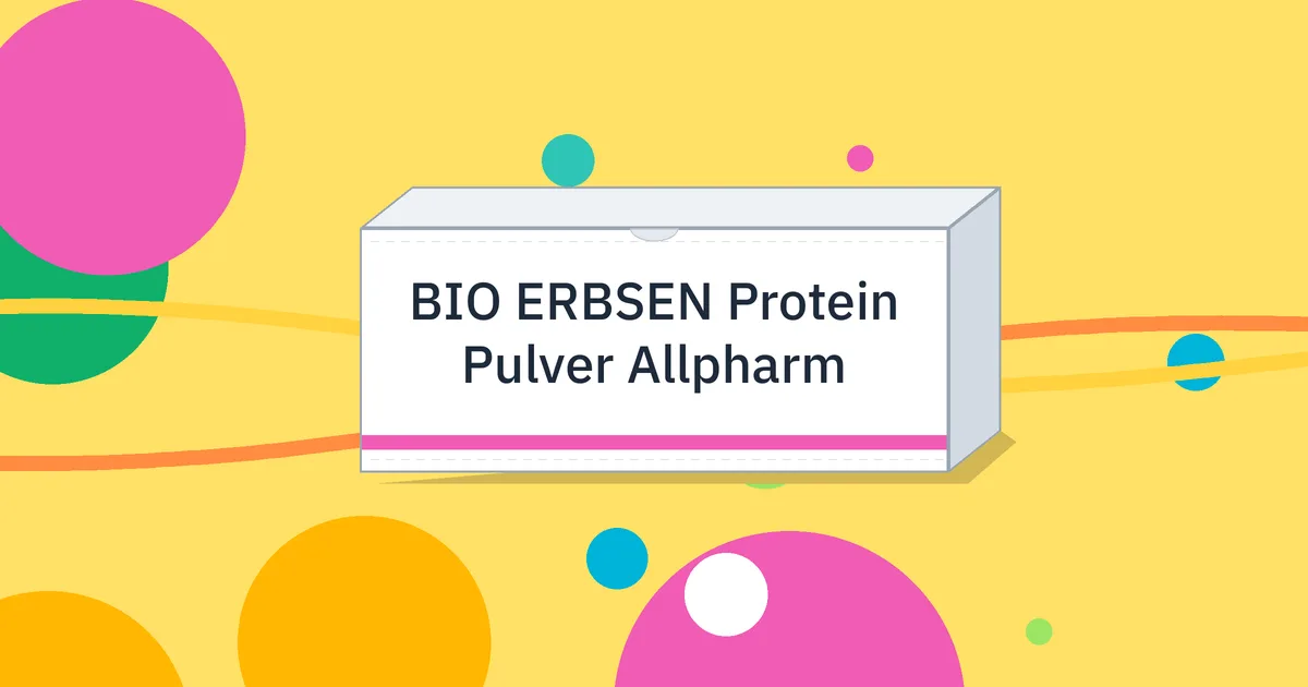 Symbolbild: Packung mit der Aufschrift BIO ERBSEN Protein Pulver Allpharm (PZN 19510123) – Verfügbarkeit und Bezug in Apotheken in Frankfurt am Main