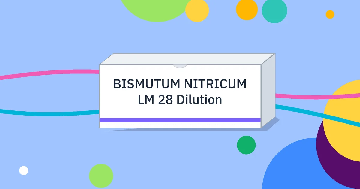 Symbolbild: Packung mit der Aufschrift BISMUTUM NITRICUM LM 28 Dilution (PZN 13387294) – Verfügbarkeit und Bezug in Apotheken in Frankfurt am Main