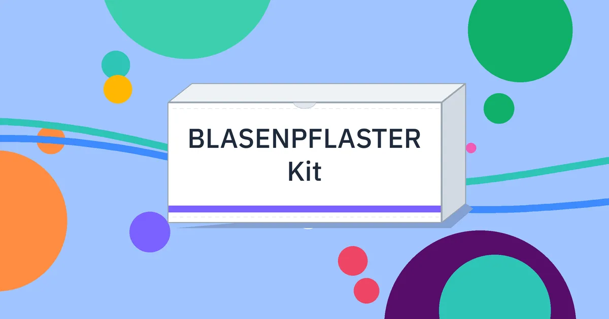 Symbolbild: Packung mit der Aufschrift BLASENPFLASTER Kit (PZN 18601160) – Verfügbarkeit und Bezug in Apotheken in Frankfurt am Main