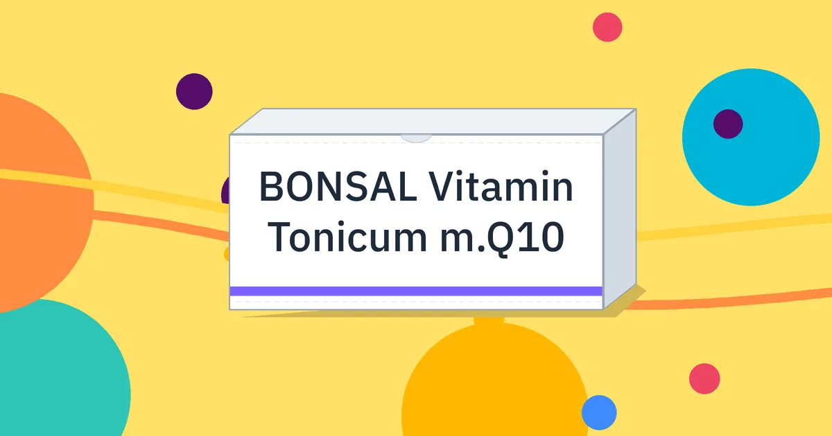 Symbolbild: Packung mit der Aufschrift BONSAL Vitamin Tonicum m.Q10 (PZN 01521089) – Verfügbarkeit und Bezug in Apotheken in Frankfurt am Main