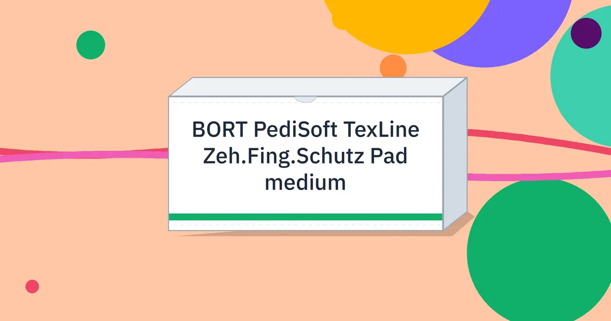 Symbolbild: Packung mit der Aufschrift BORT PediSoft TexLine Zeh.Fing.Schutz Pad medium (PZN 05563311) – Verfügbarkeit und Bezug in Apotheken in Frankfurt am Main
