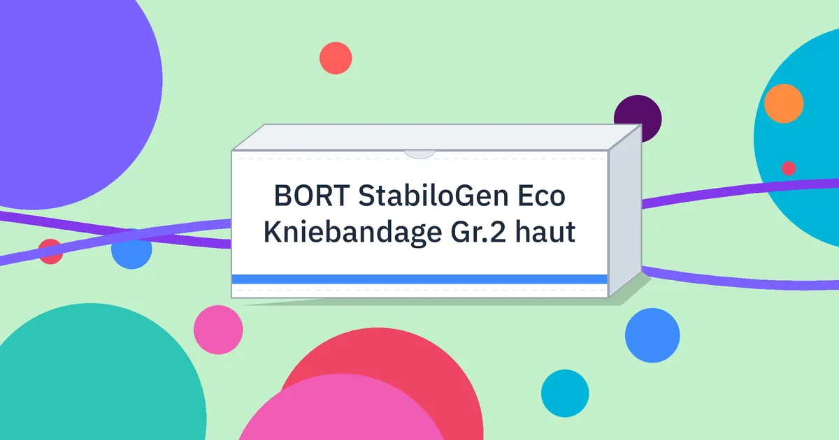 Symbolbild: Packung mit der Aufschrift BORT StabiloGen Eco Kniebandage Gr.2 haut (PZN 16845188) – Verfügbarkeit und Bezug in Apotheken in Frankfurt am Main