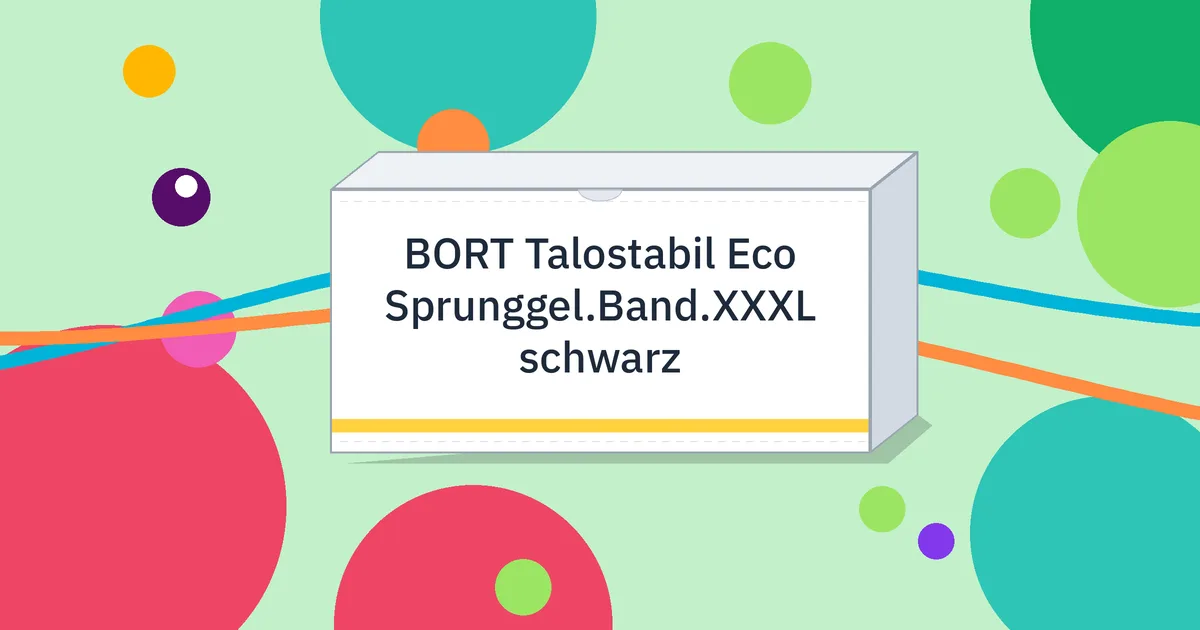 Symbolbild: Packung mit der Aufschrift BORT Talostabil Eco Sprunggel.Band.XXXL schwarz (PZN 19110984) – Verfügbarkeit und Bezug in Apotheken in Frankfurt am Main