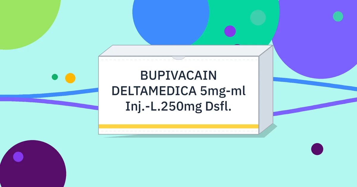 Symbolbild: Packung mit der Aufschrift BUPIVACAIN DELTAMEDICA 5mg-ml Inj.-L.250mg Dsfl. (PZN 09219898) – Verfügbarkeit und Bezug in Apotheken in Frankfurt am Main