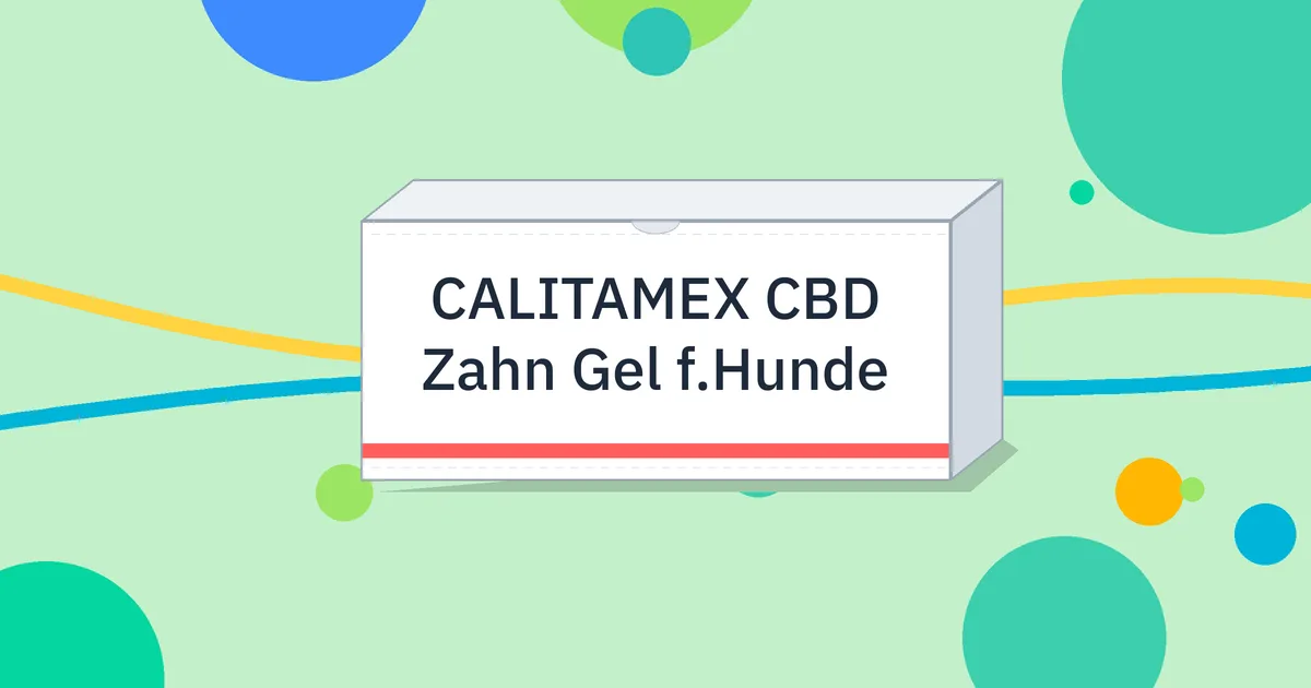 Symbolbild: Packung mit der Aufschrift CALITAMEX CBD Zahn Gel f.Hunde (PZN 19649217) – Verfügbarkeit und Bezug in Apotheken in Frankfurt am Main