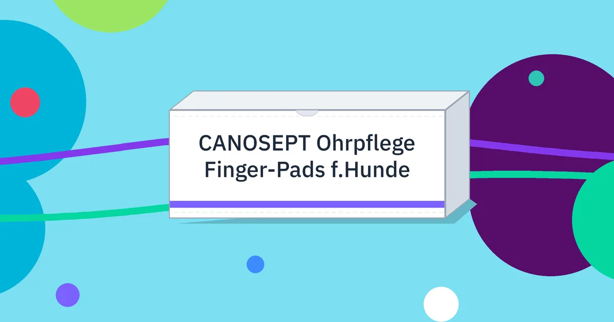 Symbolbild: Packung mit der Aufschrift CANOSEPT Ohrpflege Finger-Pads f.Hunde (PZN 16136138) – Verfügbarkeit und Bezug in Apotheken in Frankfurt am Main