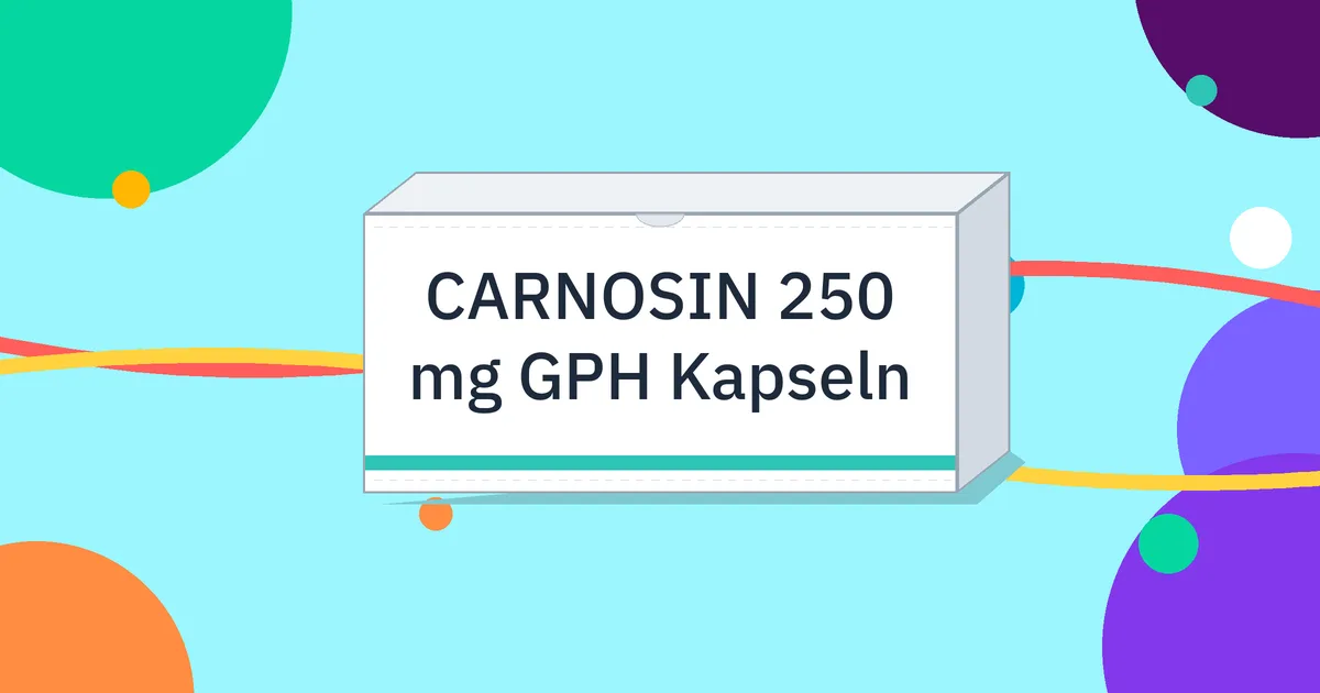 Symbolbild: Packung mit der Aufschrift CARNOSIN 250 mg GPH Kapseln (PZN 00949566) – Verfügbarkeit und Bezug in Apotheken in Frankfurt am Main