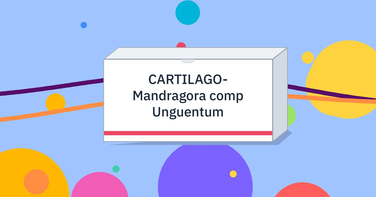 Symbolbild: Packung mit der Aufschrift CARTILAGO-Mandragora comp Unguentum (PZN 02198213) – Verfügbarkeit und Bezug in Apotheken in Frankfurt am Main