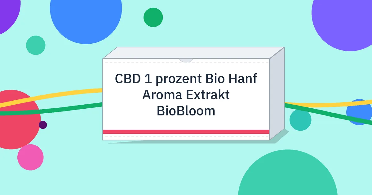 Symbolbild: Packung mit der Aufschrift CBD 1 prozent Bio Hanf Aroma Extrakt BioBloom (PZN 16871659) – Verfügbarkeit und Bezug in Apotheken in Frankfurt am Main