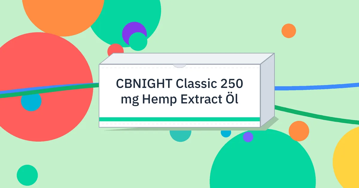 Symbolbild: Packung mit der Aufschrift CBNIGHT Classic 250 mg Hemp Extract Öl (PZN 20032025) – Verfügbarkeit und Bezug in Apotheken in Frankfurt am Main