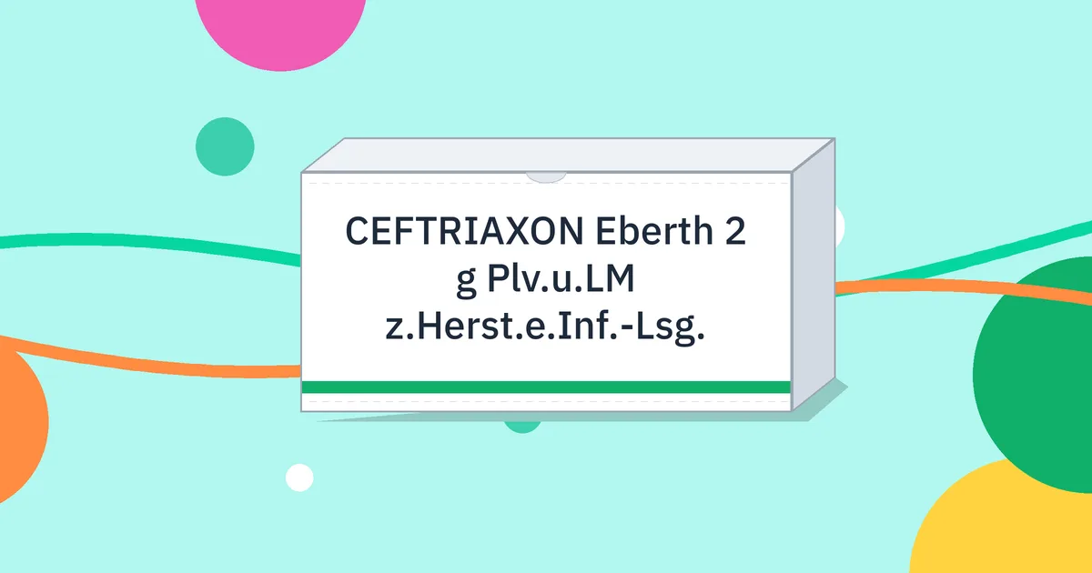 Symbolbild: Packung mit der Aufschrift CEFTRIAXON Eberth 2 g Plv.u.LM z.Herst.e.Inf.-Lsg. (PZN 10170683) – Verfügbarkeit und Bezug in Apotheken in Frankfurt am Main