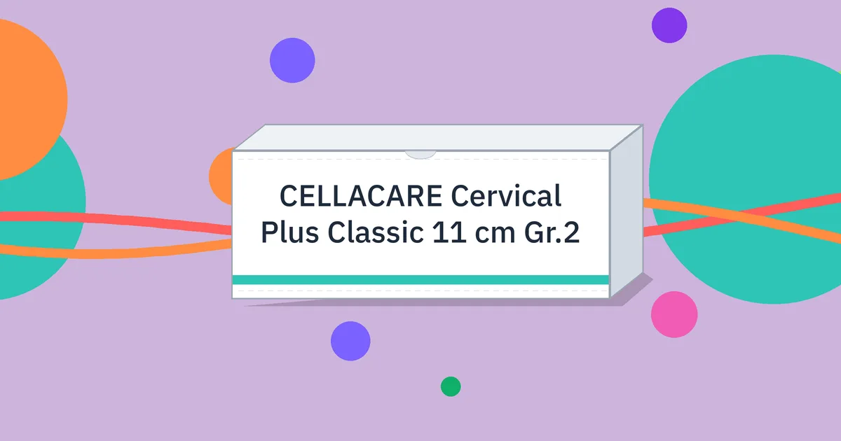Symbolbild: Packung mit der Aufschrift CELLACARE Cervical Plus Classic 11 cm Gr.2 (PZN 20549426) – Verfügbarkeit und Bezug in Apotheken in Frankfurt am Main