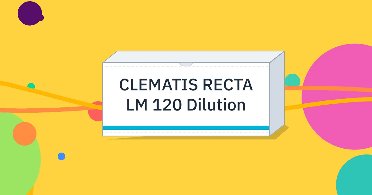Symbolbild: Packung mit der Aufschrift CLEMATIS RECTA LM 120 Dilution (PZN 12822517) – Verfügbarkeit und Bezug in Apotheken in Frankfurt am Main
