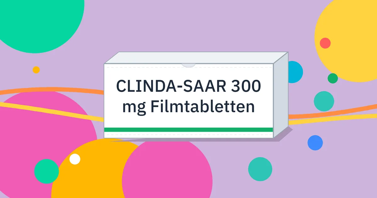 Symbolbild: Packung mit der Aufschrift CLINDA-SAAR 300 mg Filmtabletten (PZN 10398239) – Verfügbarkeit und Bezug in Apotheken in Frankfurt am Main