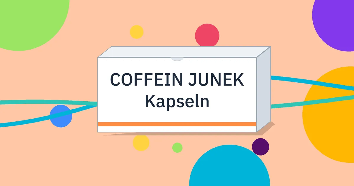Symbolbild: Packung mit der Aufschrift COFFEIN JUNEK Kapseln (PZN 10052564) – Verfügbarkeit und Bezug in Apotheken in Frankfurt am Main