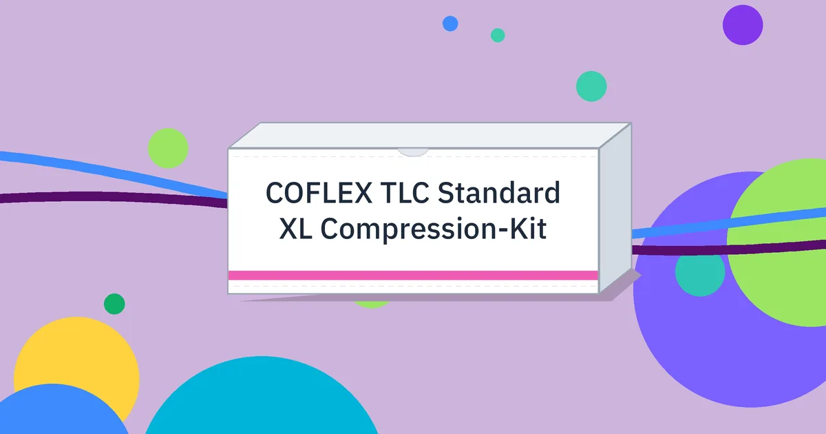 Symbolbild: Packung mit der Aufschrift COFLEX TLC Standard XL Compression-Kit (PZN 17599248) – Verfügbarkeit und Bezug in Apotheken in Frankfurt am Main