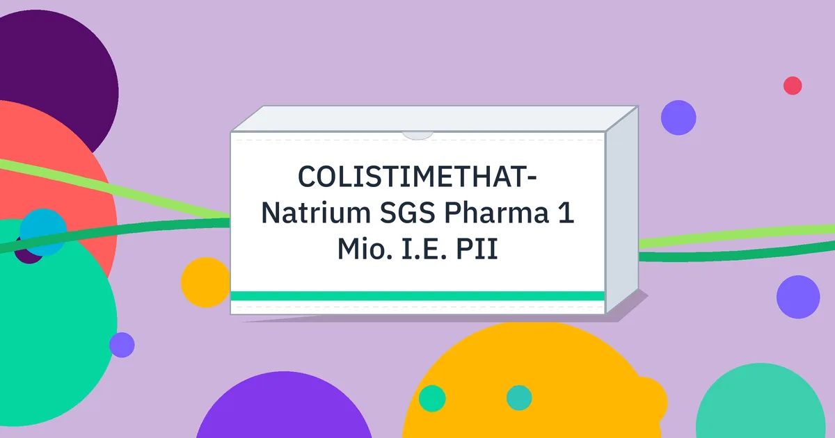 Symbolbild: Packung mit der Aufschrift COLISTIMETHAT-Natrium SGS Pharma 1 Mio. I.E. PII (PZN 20572141) – Verfügbarkeit und Bezug in Apotheken in Frankfurt am Main