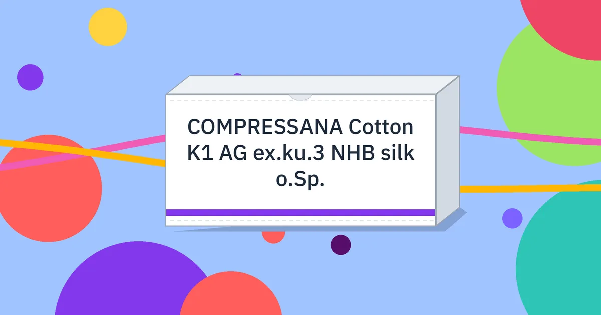 Symbolbild: Packung mit der Aufschrift COMPRESSANA Cotton K1 AG ex.ku.3 NHB silk o.Sp. (PZN 11395160) – Verfügbarkeit und Bezug in Apotheken in Frankfurt am Main