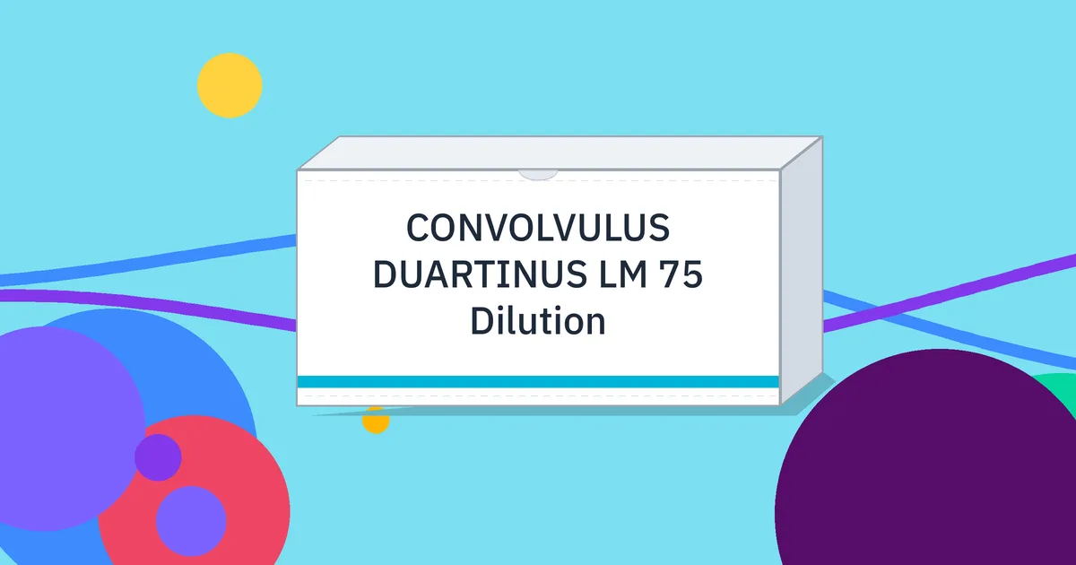 Symbolbild: Packung mit der Aufschrift CONVOLVULUS DUARTINUS LM 75 Dilution (PZN 13450905) – Verfügbarkeit und Bezug in Apotheken in Frankfurt am Main