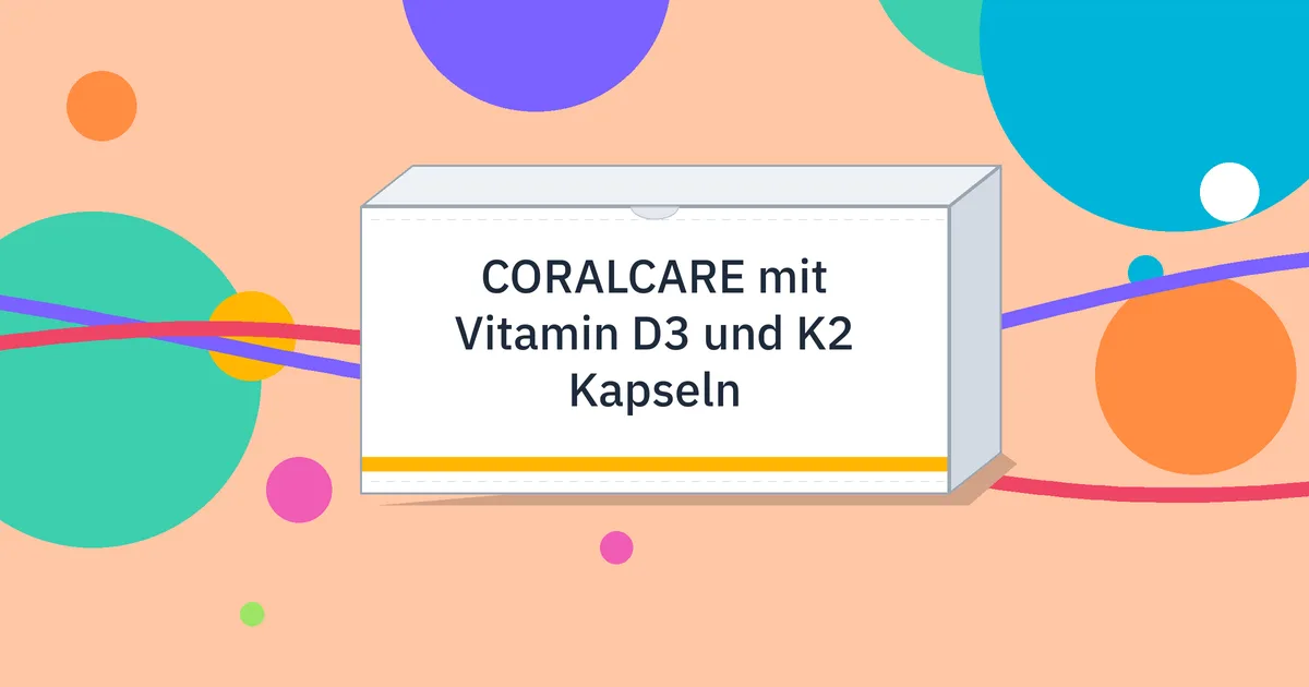 Symbolbild: Packung mit der Aufschrift CORALCARE mit Vitamin D3 und K2 Kapseln (PZN 18677861) – Verfügbarkeit und Bezug in Apotheken in Frankfurt am Main