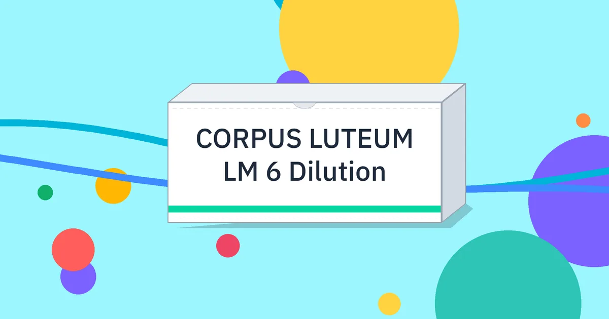 Symbolbild: Packung mit der Aufschrift CORPUS LUTEUM LM 6 Dilution (PZN 09651035) – Verfügbarkeit und Bezug in Apotheken in Frankfurt am Main
