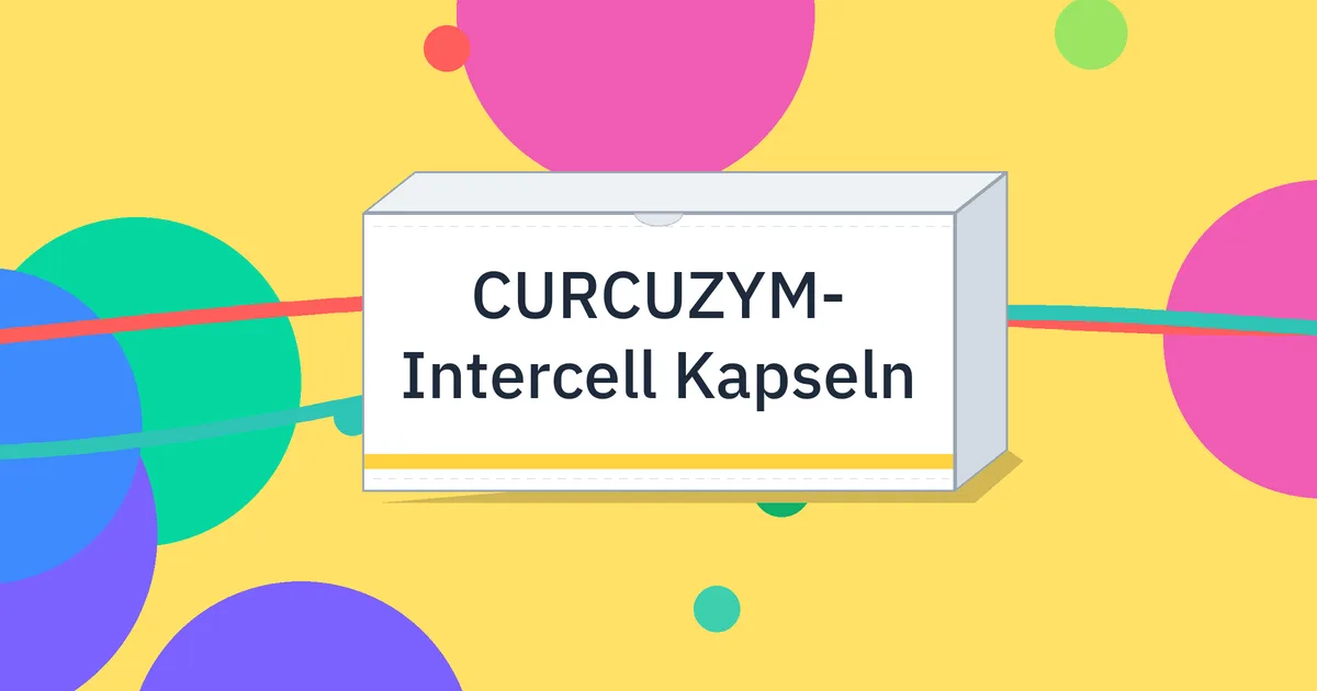 Symbolbild: Packung mit der Aufschrift CURCUZYM-Intercell Kapseln (PZN 12418414) – Verfügbarkeit und Bezug in Apotheken in Frankfurt am Main