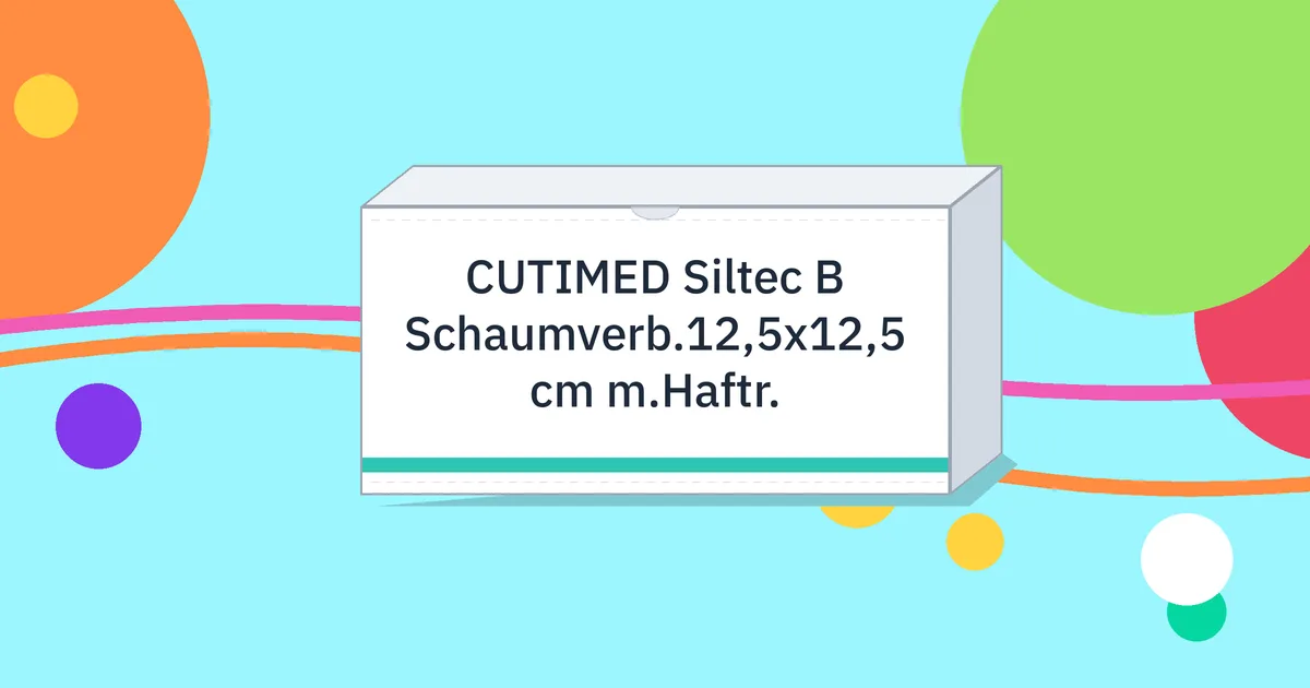 Symbolbild: Packung mit der Aufschrift CUTIMED Siltec B Schaumverb.12,5x12,5 cm m.Haftr. (PZN 15320590) – Verfügbarkeit und Bezug in Apotheken in Frankfurt am Main