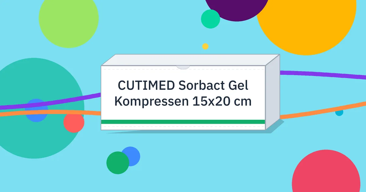 Symbolbild: Packung mit der Aufschrift CUTIMED Sorbact Gel Kompressen 15x20 cm (PZN 17563285) – Verfügbarkeit und Bezug in Apotheken in Frankfurt am Main