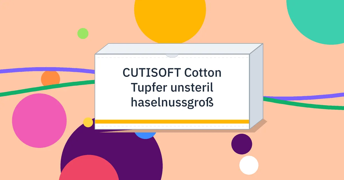 Symbolbild: Packung mit der Aufschrift CUTISOFT Cotton Tupfer unsteril haselnussgroß (PZN 03898987) – Verfügbarkeit und Bezug in Apotheken in Frankfurt am Main