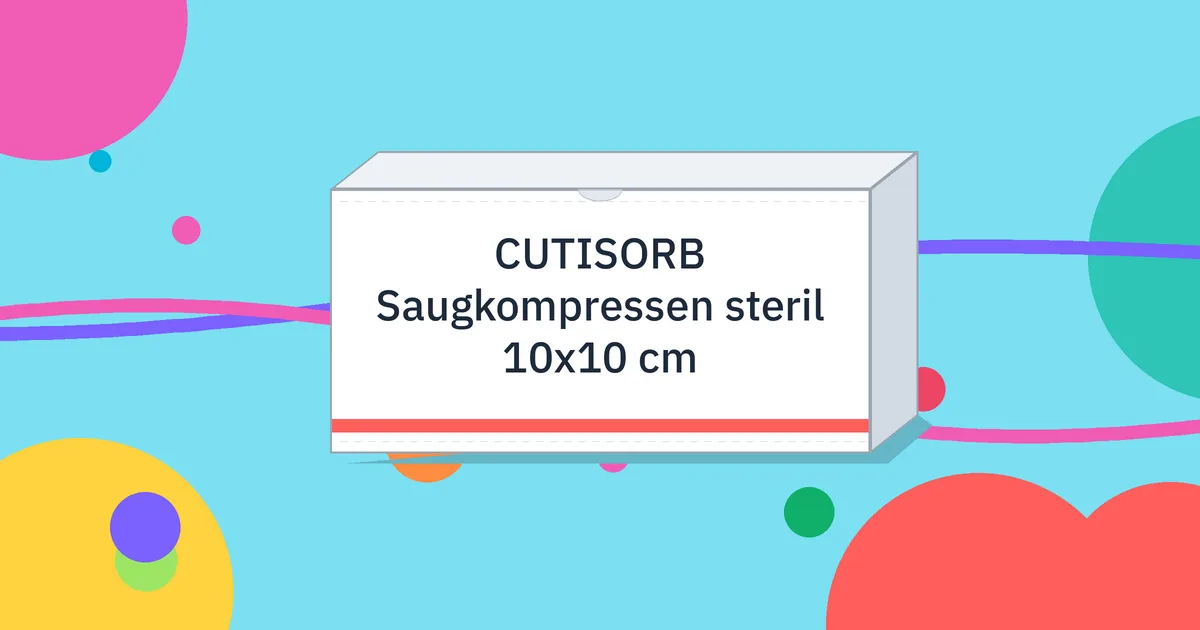 Symbolbild: Packung mit der Aufschrift CUTISORB Saugkompressen steril 10x10 cm (PZN 05490173) – Verfügbarkeit und Bezug in Apotheken in Frankfurt am Main