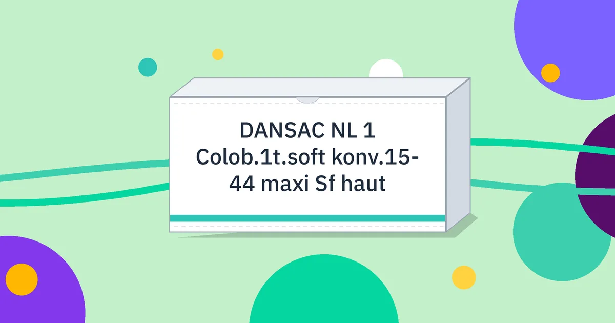 Symbolbild: Packung mit der Aufschrift DANSAC NL 1 Colob.1t.soft konv.15-44 maxi Sf haut (PZN 11645415) – Verfügbarkeit und Bezug in Apotheken in Frankfurt am Main