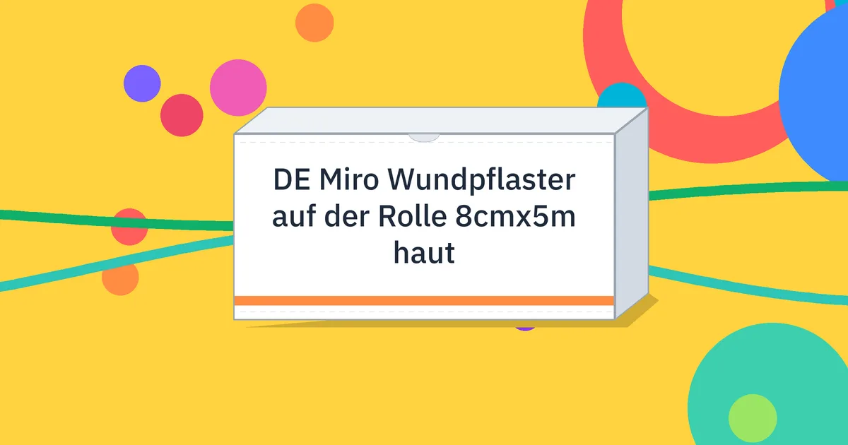 Symbolbild: Packung mit der Aufschrift DE Miro Wundpflaster auf der Rolle 8cmx5m haut (PZN 09747261) – Verfügbarkeit und Bezug in Apotheken in Frankfurt am Main