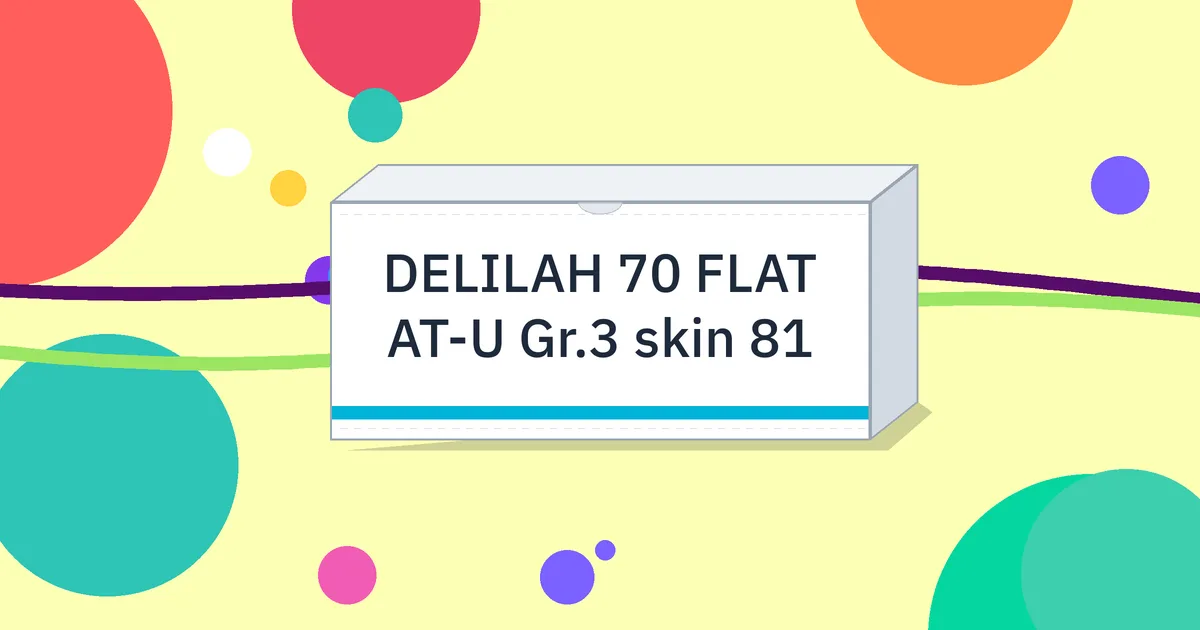 Symbolbild: Packung mit der Aufschrift DELILAH 70 FLAT AT-U Gr.3 skin 81 (PZN 13848950) – Verfügbarkeit und Bezug in Apotheken in Frankfurt am Main