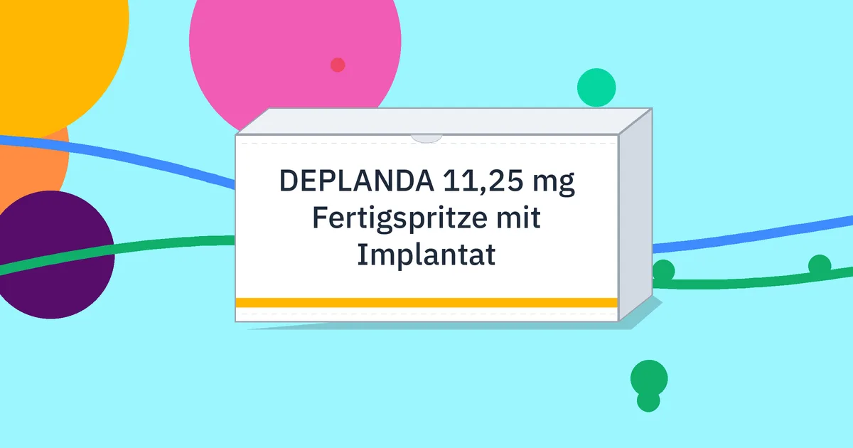 Symbolbild: Packung mit der Aufschrift DEPLANDA 11,25 mg Fertigspritze mit Implantat (PZN 20060205) – Verfügbarkeit und Bezug in Apotheken in Frankfurt am Main