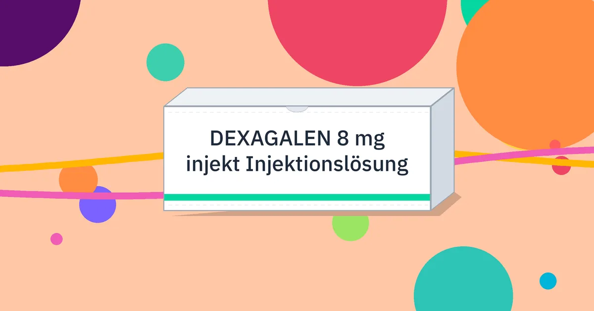 Symbolbild: Packung mit der Aufschrift DEXAGALEN 8 mg injekt Injektionslösung (PZN 11562215) – Verfügbarkeit und Bezug in Apotheken in Frankfurt am Main