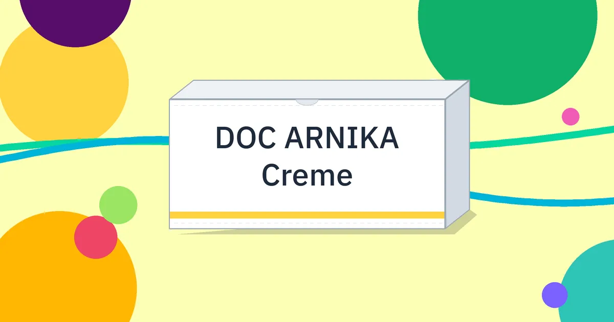 Symbolbild: Packung mit der Aufschrift DOC ARNIKA Creme (PZN 09221323) – Verfügbarkeit und Bezug in Apotheken in Frankfurt am Main