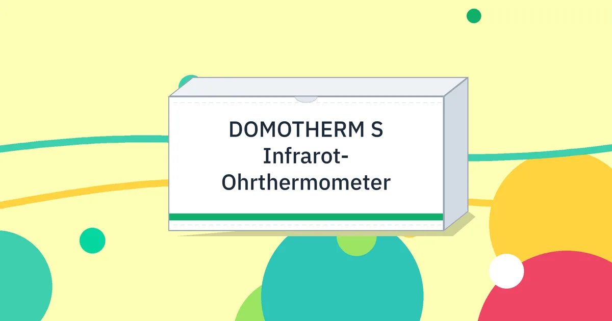 Symbolbild: Packung mit der Aufschrift DOMOTHERM S Infrarot-Ohrthermometer (PZN 11613757) – Verfügbarkeit und Bezug in Apotheken in Frankfurt am Main